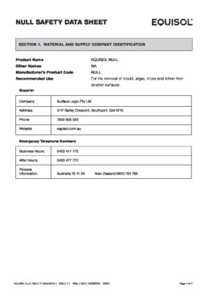Equisol Null Safety Data Sheet | Equisol