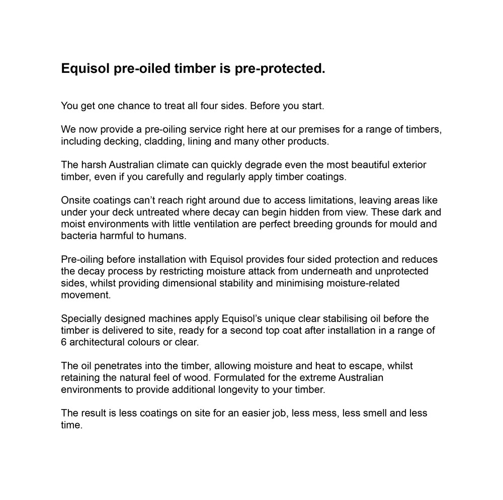 Equisol Pre-Oiled Timber - text | Equisol