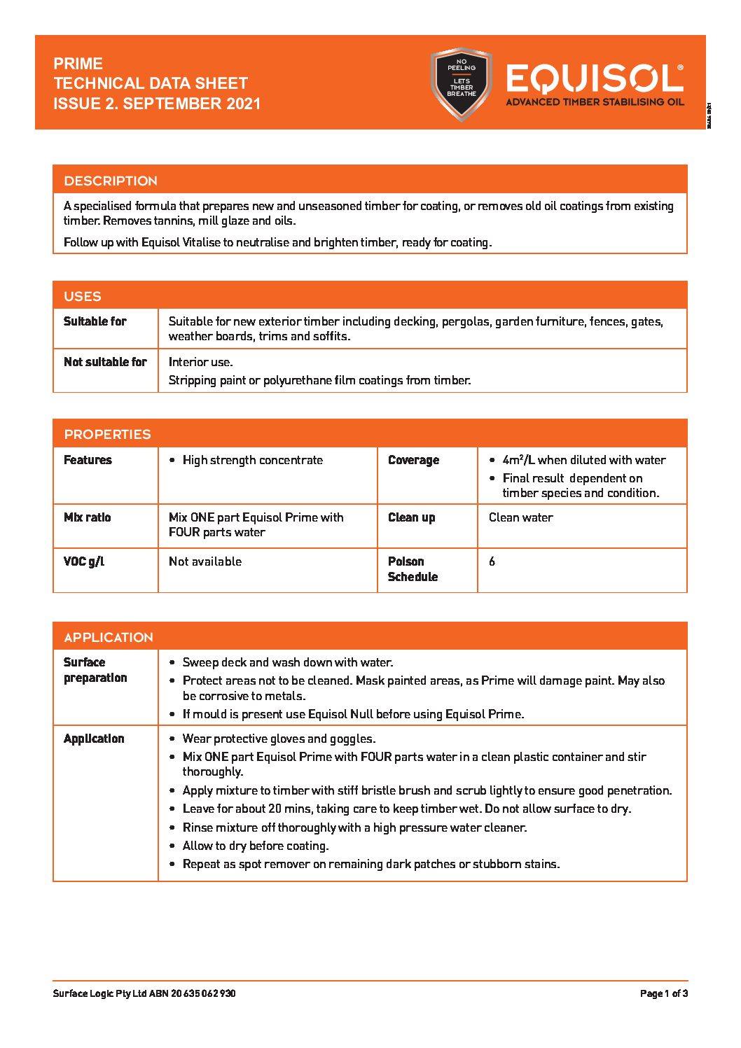 Equisol Prime Technical Data Sheet | Equisol